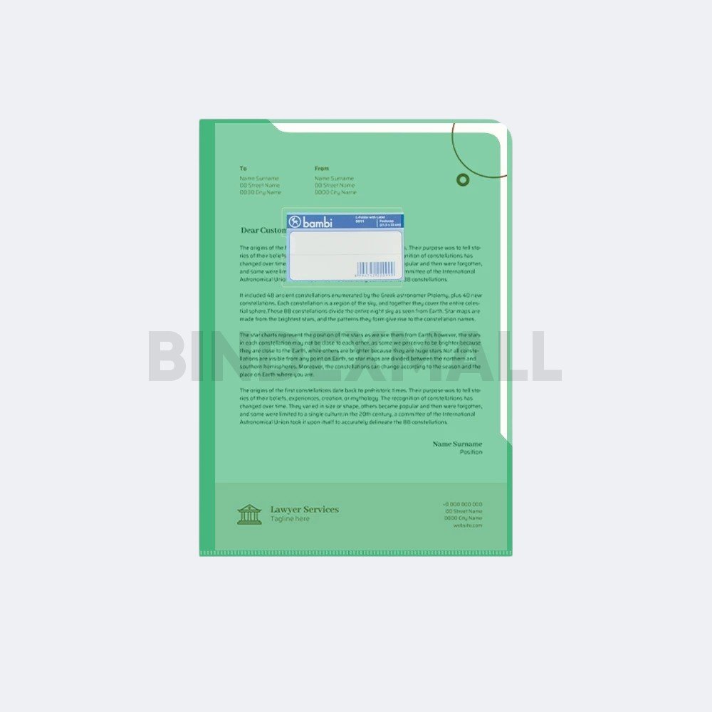 Bambi PVC L Folder Map Dokumen Beserta Label Nama Folio Jenis Tempat ...